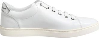 Dolce & Gabbana Homme, Chaussures, Blanc, Taille: 42 EU Baskets Basses Blanches Crown Bee