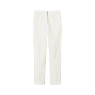 Twinset Gerade Gabardine-Hose aus Baumwollmischung - - Trousers - Damen - Wei&szlig; - L