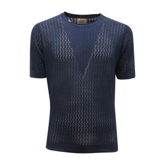 Bob Homme, Pulls, Bleu, Taille: XL Waves Perforated Knit