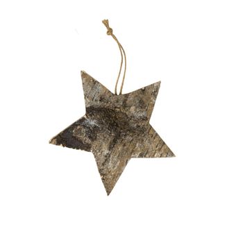 Shatchi 20 cm gro&szlig;e sternf&ouml;rmige Birkenrinde Holz Weihnachtsbaum Wand T&uuml;r Kranz Decke h&auml;ngen Xmas Home Dekorationen, Holz