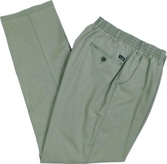 Luigi Morini Herren Sommer Hose Stretch Schlupfhose Amberg 44-4342/46 gr&uuml;n-beige, Herren-Gr&ouml;&szlig;e:27