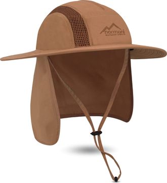 Normani Outdoor Sports Sonnenhut Buschhut Outdoor Schlapphut mit Nackenschutz und atmungsaktves Mesh-Gewebe [UV-Schutz 40+] Farbe Coyote Gr&ouml;&szlig;e XXL/63