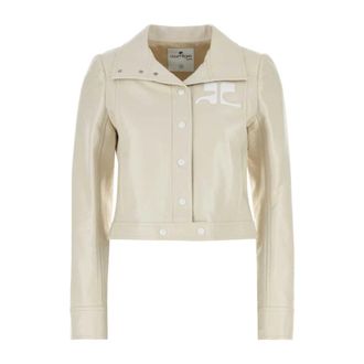 Courrèges Femme, Vestes, Beige, Taille: 36 FR Ivory Vinyl Blazer