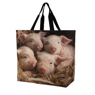 Generic Les Quatre Petits Cochons Sac A Main Femmes L&eacute;ger Tote Bag Pliable Sac Cabas Pour Travail Plage Shopping