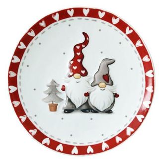Cabilock 1 Pc Assiette De Noël Plats De Noël Assiette Nourriture Vaisselle Plateau Bonbons Bols à Dîner Assiettes Gnomes Petit Déjeuner Céramique Fruit