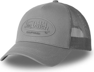 Von Dutch Baseballkappe mit Netz, f&uuml;r Erwachsene, mit Logo, Rubber Print Log, grau, One size