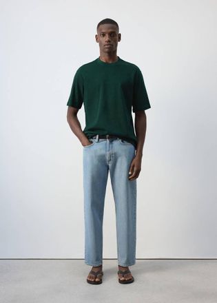 Mango T-shirt 100 % coton regular-fit vert fonc&eacute; - Homme - XXL - MANGO MAN