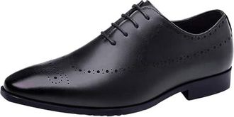 Generic Chaussures richelieu &agrave; lacets en cuir souple pour homme - Chaussures richelieu &agrave; talon bas - Bout pointu - Confortables - Mocassins habill&eacute;s vintage -