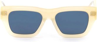 Thom Browne Femme, Accessoires, Beige, Taille: ONE Size Lunettes de soleil rectangulaires en ac&eacute;tate