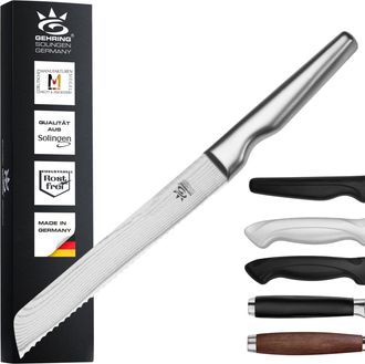 Gehring SOLINGEN Brotmesser Vital Damast I Brotmesser mit Wellenschliff I 20 cm Klingenl&auml;nge I Damaststahlklinge I rostfreier Edelstahl I Edelstahlgriff I Mad