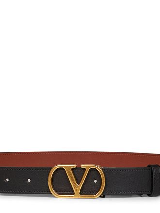 Valentino Garavani Reversible Leather Belt - Black
