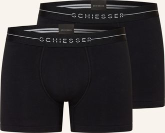 Schiesser 2er-Pack Boxershorts schwarz