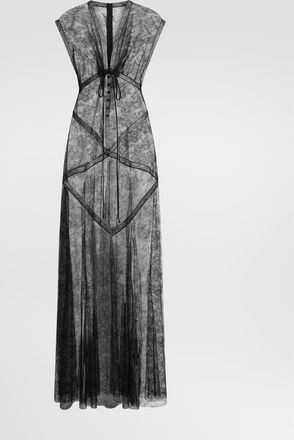 Dolce & Gabbana Kleid Aus Chantilly-spitze - Frau Collection Schwarz 38