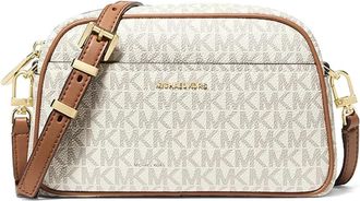 Michael Kors Femme, Sacs, Blanc, Taille: ONE Size Jet Set Small Signature Logo Camera Sac Bandouli&egrave;re