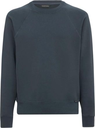 Tom Ford Homme, Sweatshirts et sweats &agrave; capuche, Bleu, Taille: XS Crewneck SweaT-shirt