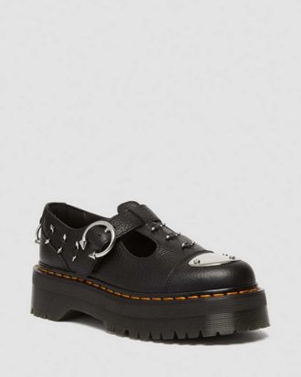 Dr. Martens Bethan Piercing Leder Mary Jane Plateauschuhe in Schwarz/Metallic, Gr&ouml;&szlig;e: 36