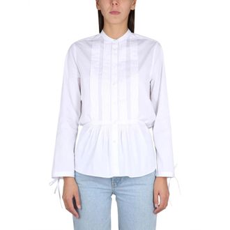 Aspesi Cotton Poplin Pintuck Shirt - - Blouses & Shirts - Damen - Wei&szlig; - M