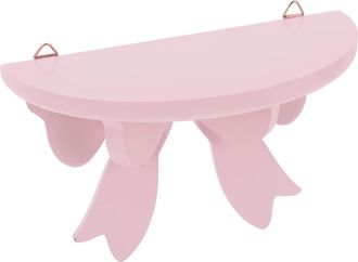 BESPORTBLE Kawaii Holz Schweberegal Rosa Schleifenform Wandregal Klein Bohrfreie Montage Multifunktionales Aufbewahrungsregal f&uuml;r Schlafzimmer B&uuml;ro Kinderzimmer