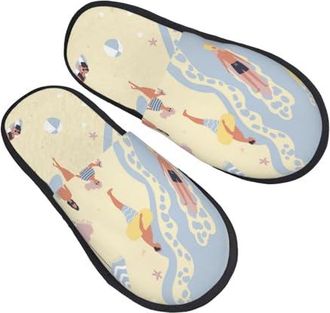 Generic Slippers Les Gens En Vacances À La Plage Épais Chaussons Maison Lavables Pantoufles Pour Hôtels Outdoor Hiver L