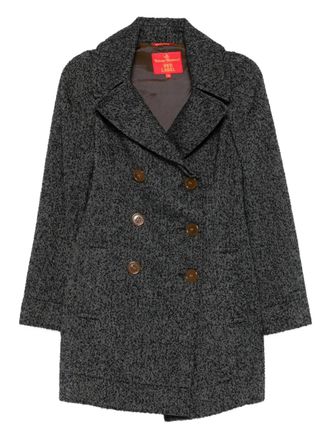 Vivienne Westwood blazer crois&eacute; &agrave; design mouchet&eacute; - Gris