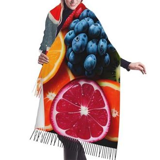 Generic Arc-En-Ciel De Fruits Femme Ch&acirc;le Wrap Douce &Eacute;charpe Confortable Etole Pour Hiver Automne Soir&eacute;e Cadeau
