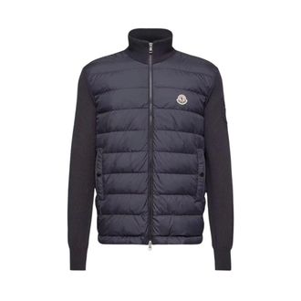 Moncler Homme, Vestes, Bleu, Taille: 2XL Padded Cardigan