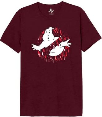 Cotton Division Ghostbusters « Ghost Buster - Dripping Logo » MEGHOSDTS054 T-Shirt Homme, Bordeaux Melange, Taille L