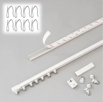 Generic Selbstklebende Vorhangschiene, Gardinenschiene und Gardinenstange, 40-600 cm als Raumteiler f&uuml;r Schlafzimmer, Badezimmer, Schrank und Wohnzimmer(Wei&szlig; 