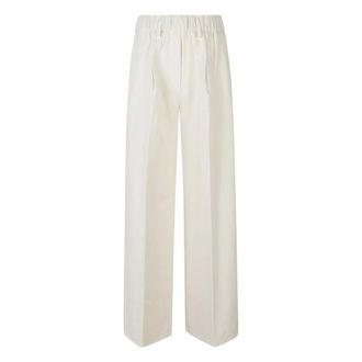 Forte_Forte Femme, Pantalons, Jaune, Taille: 38 FR Pantalon ample en serg&eacute; de coton fluide