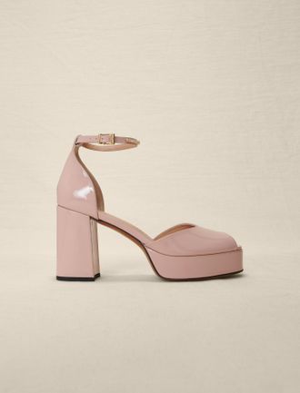 Maje Sandales &Agrave; Talon En Cuir Vernis - Rouge - Taille 40 - Maje