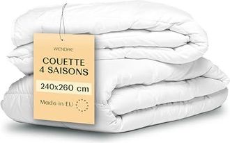 Wendre Couette 4 Saisons 240x260 cm - 3-en-1 Modulable avec Boutons-Pression, Anti-Acarien, Certifiée Oeko-TEX, Couette 2 Personnes - Microfibre Douce et Res