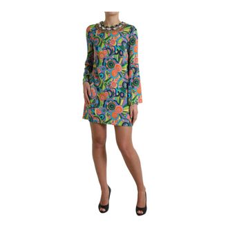 Dolce & Gabbana Geometrischer Druck Kristallverziertes Minikleid - - Dresses - Damen - Mehrfarbig - S
