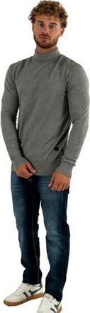 Kaporal Pull pour Homme, Coupe Regular, Manches Longues, Col roulé, Modèle Varia, Couleur Grey Melanged, Taille XL
