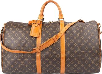 Louis Vuitton Crossbody Bags - Louis Vuitton Canvas Monogram Keepall 55 Bandoulie - Gr. unisize - in Braun - f&uuml;r Damen
