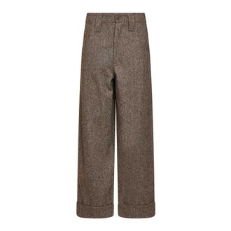 Brunello Cucinelli Weite gerade Hose - - Trousers - Damen - Braun - S