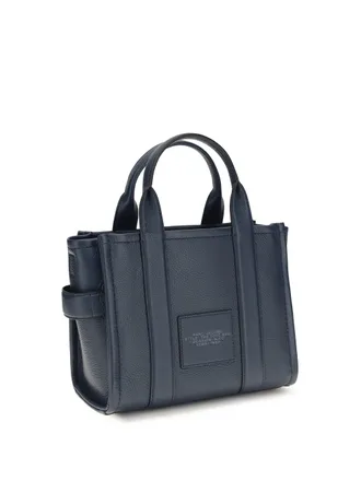 Marc Jacobs Grained Calf Leather Tote Bag - Navy