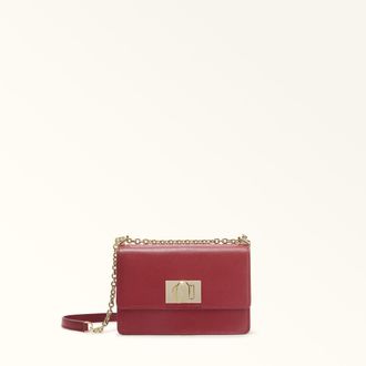 Furla 1927 Umh&auml;ngetasche Mini Ciliegia D Rot Strukturiertes Leder Damen