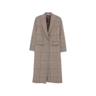 Federica Tosi Prince Of Wales Check Double-Breasted Coat - - Coats - Damen - Braun - S