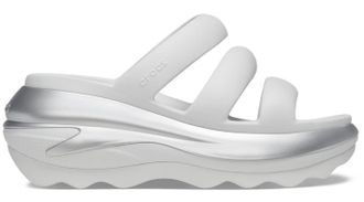 Crocs Mega Crush Metallic Triple Strap Slides Unisex Moonlight/Silver 36