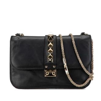 Valentino Pre-owned Leder Schultertasche - - Pre-owned - Damen - Schwarzk - ONE SIZE