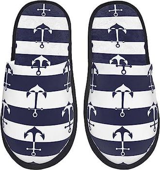 Generic Chaussons Femme Homme Impression DAncres House Chaussures Doux Antidérapantes Pantoufles DExtérieur, Pour Intérieur Extérieur, Hommes, Femmes, M