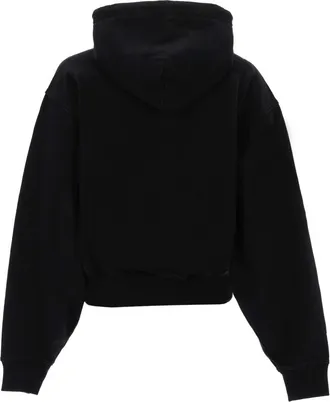 Alexander Wang Womens Zip-Up Hoodie Black Cotton Sweatshirts Sweater