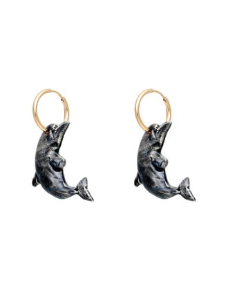 Levens Jewels DOLPHIN HOOPS BLACK