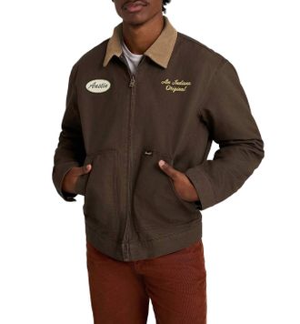 Wrangler Stranger Things Murray Jacket Wren M&auml;nner &Uuml;bergangsjacke braun XL 100% Baumwolle Streetwear