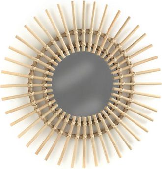M&S Collection M&s - Miroir soleil 55x55 cm en rotin naturel