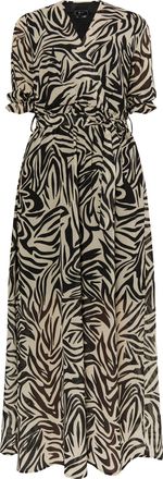 Faina Maxikleid mit Zebra-Print Damen beige/schwarz