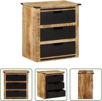 vidaXL Mango Holz - Sideboard mit 3 Schubladen 55x35x60 cm Massivholz Mango