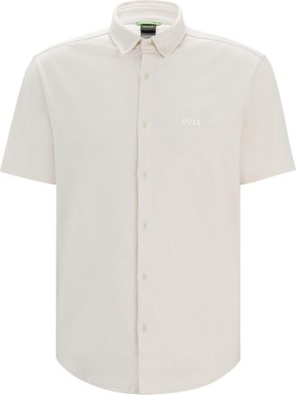 BOSS Herren 50523296 B Motion Regular-Fit Hemd aus gestrickter knitterfreier Baumwolle, Open White131,XXL