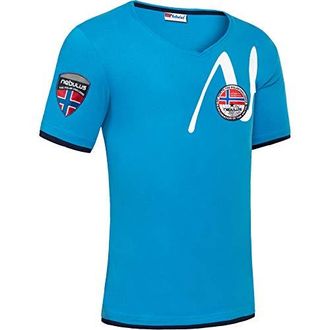 Nebulus T-shirt Rune pour homme, manches courtes, col en V, en coton avec logo | hommes, Malibu, XL