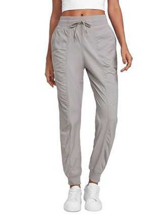 CRZ YOGA Pantalon Athl&eacute;tique Femme Voyage de Serrage avec Poches- 72cm Chrome fonc&eacute; 38